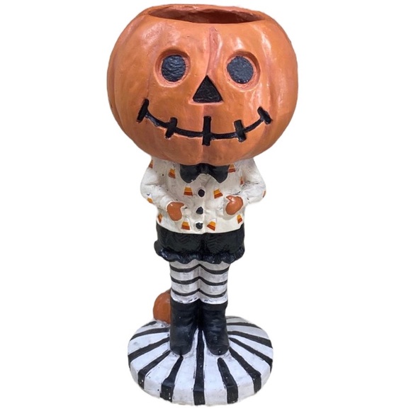 Holiday | Primitive Style Halloween Pumpkin Head Figure Statue Stand Up ...